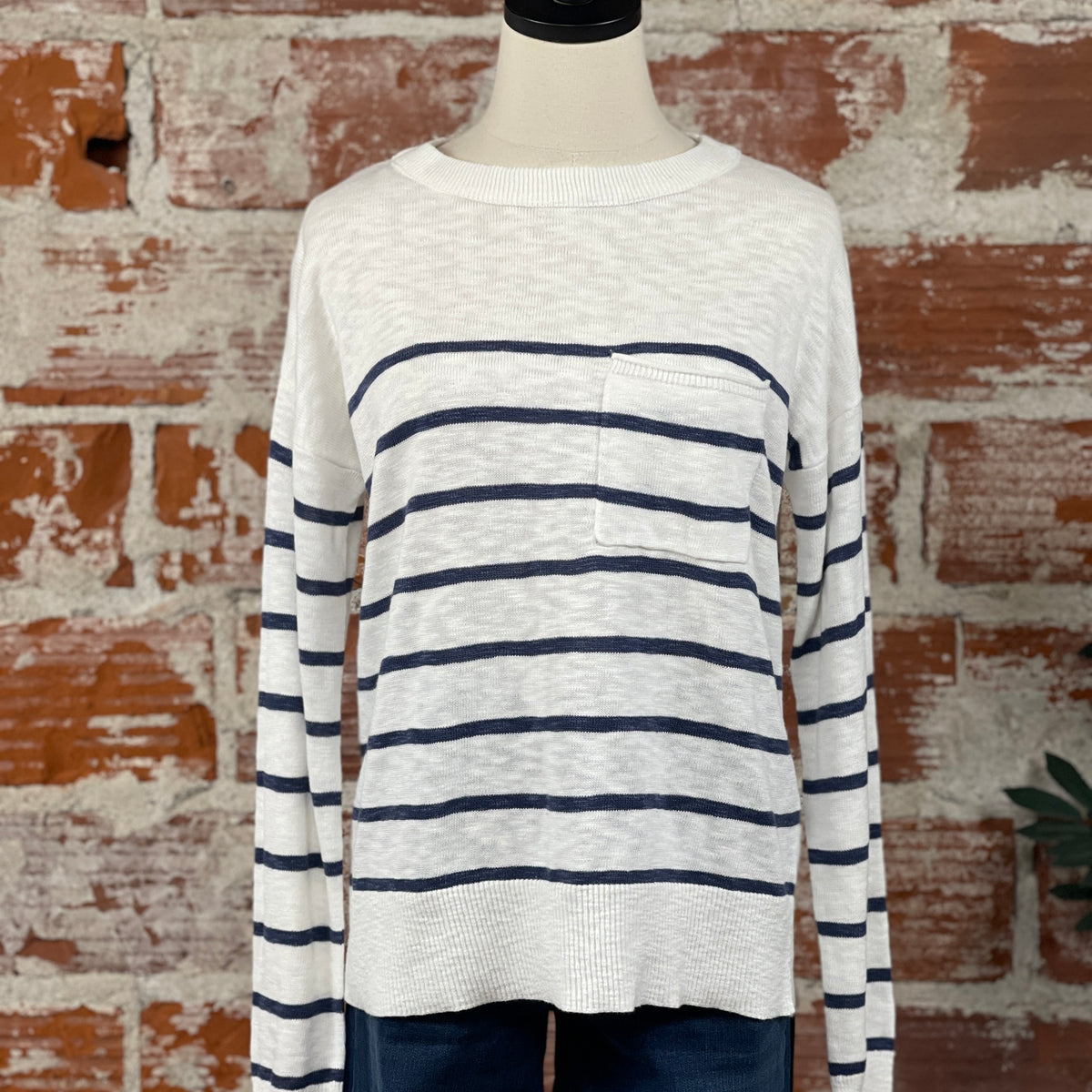 Jillian Sweater in Marine Blue Stripe – Little Bird Boutique